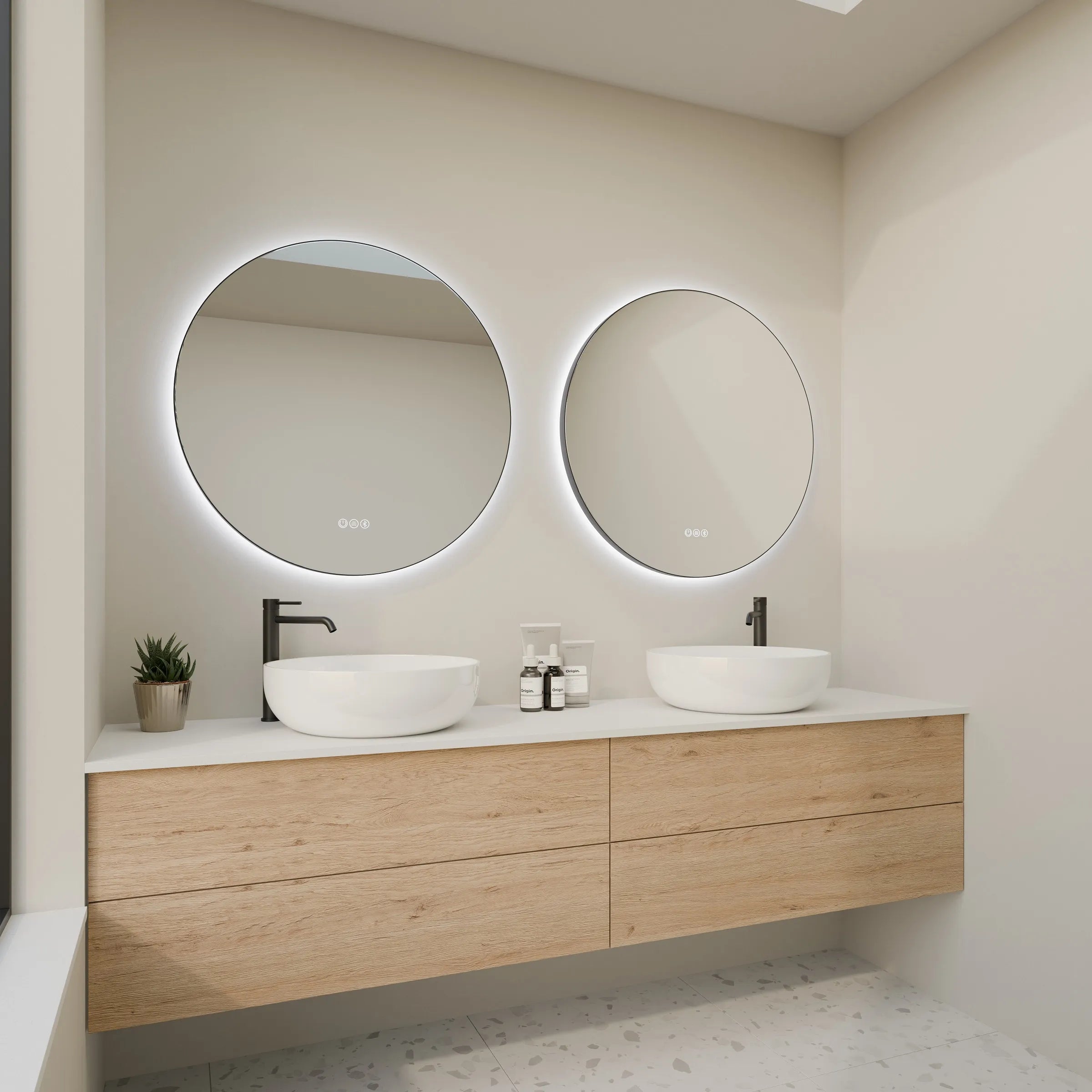 Lumixe CIRCO Framed LED Bathroom Mirror | Sleek Aluminium Frame Design ...