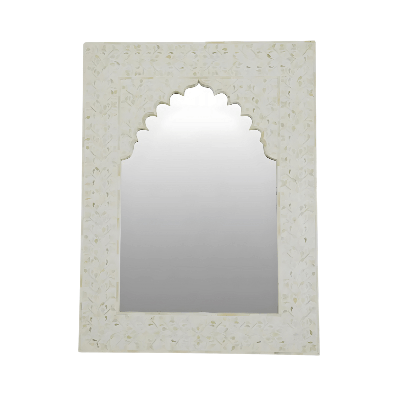 Kayla White Bone Inlay Mirror 166cm x 110cm – Mirror Space Australia
