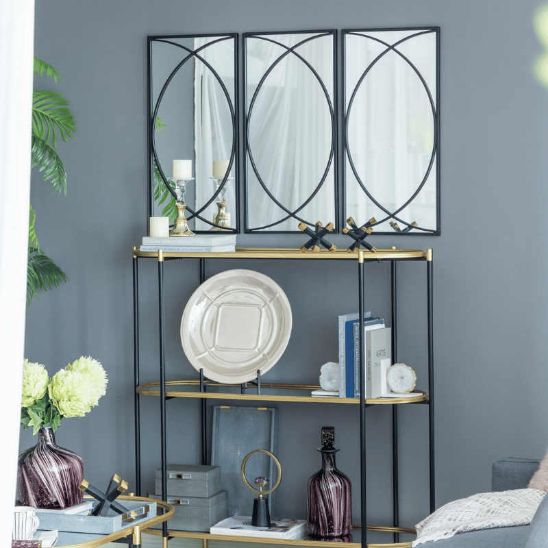 Black Swirl Wall Mirror (Set of 3) 40 x 81cm – Mirror Space Australia