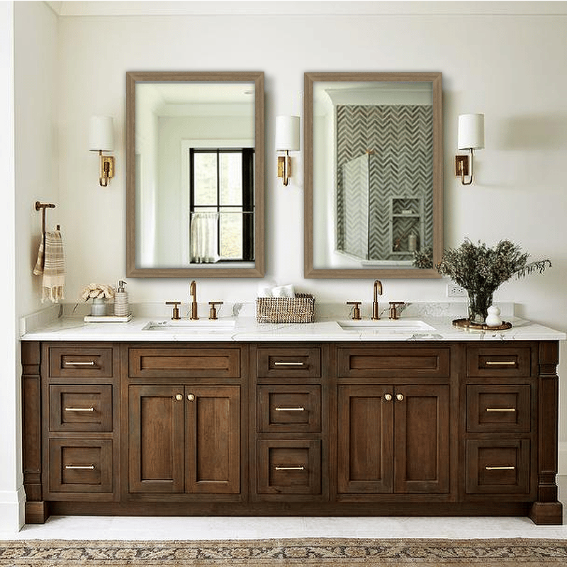 Otis Wood Mirror Merbau Brown | Farmhouse Rustic Charm – Mirror Space ...