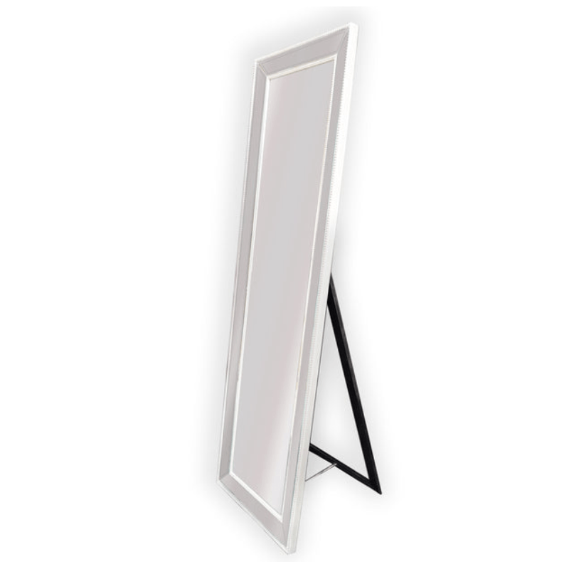 Zenith White Beaded Framed Mirror - Free Standing 50 x 170cm – Mirror ...
